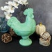 Jadeite Depression Style Glass Rooster Chicken Covered Candy Dish With ...