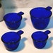Cobalt Blue Glass 4 Piece Nesting Measuring Cup Set W/ Markers - Etsy