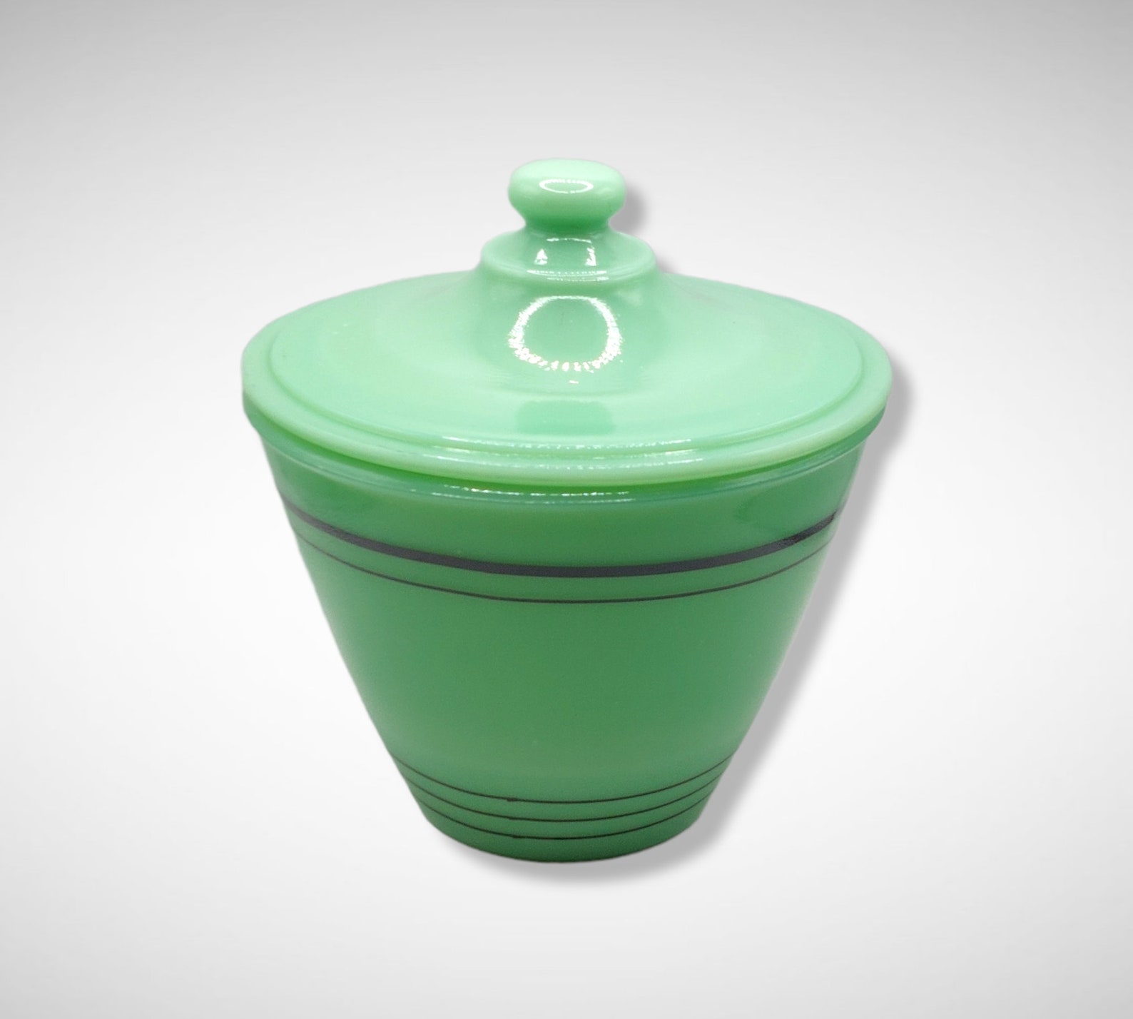 Jadeite Green Depression Style Glass Grease Jar With Lid - Etsy