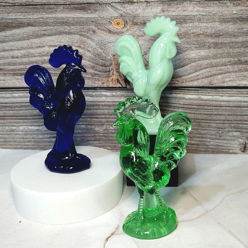 Amberina Glass Rooster - Etsy