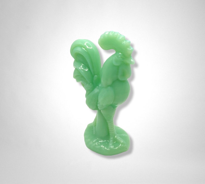 Jadeite Green Depression Style Glass Rooster Figurine - Etsy