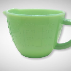 Jadeite Glass 2 Cup Measuring Cup & Mixing Bowl W/ Markers Depression ...