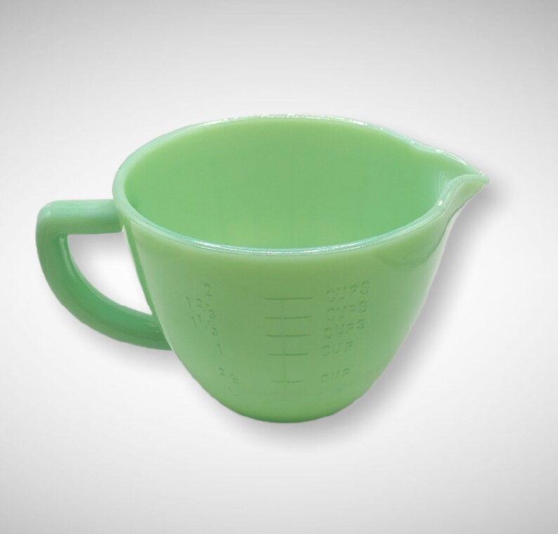 Jadeite Glass 2 Cup Measuring Cup & Mixing Bowl W/ Markers - Etsy