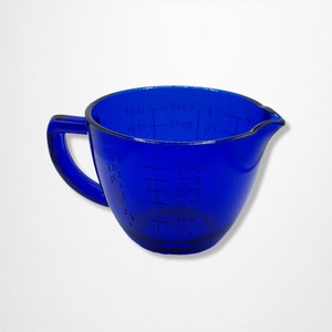 Cobalt Blue Glass 2 Cup Measuring Cup & Mixing Bowl W/ Markers - Etsy