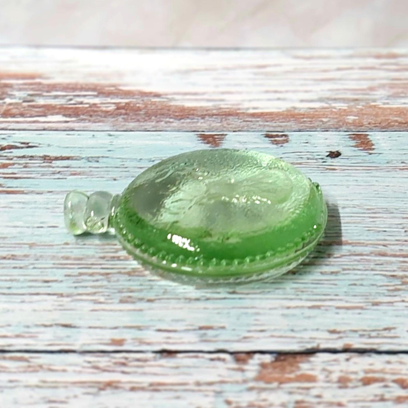 Green Vaseline Uranium Style Glass Elk Deer Pocket Watch - Vintage ...