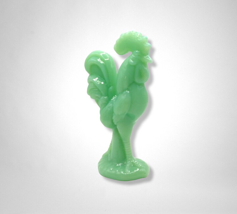 Jadeite Green Depression Style Glass Rooster Figurine - Etsy