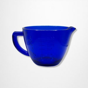 Cobalt Blue Glass 2 Cup Measuring Cup & Mixing Bowl W/ Markers - Etsy