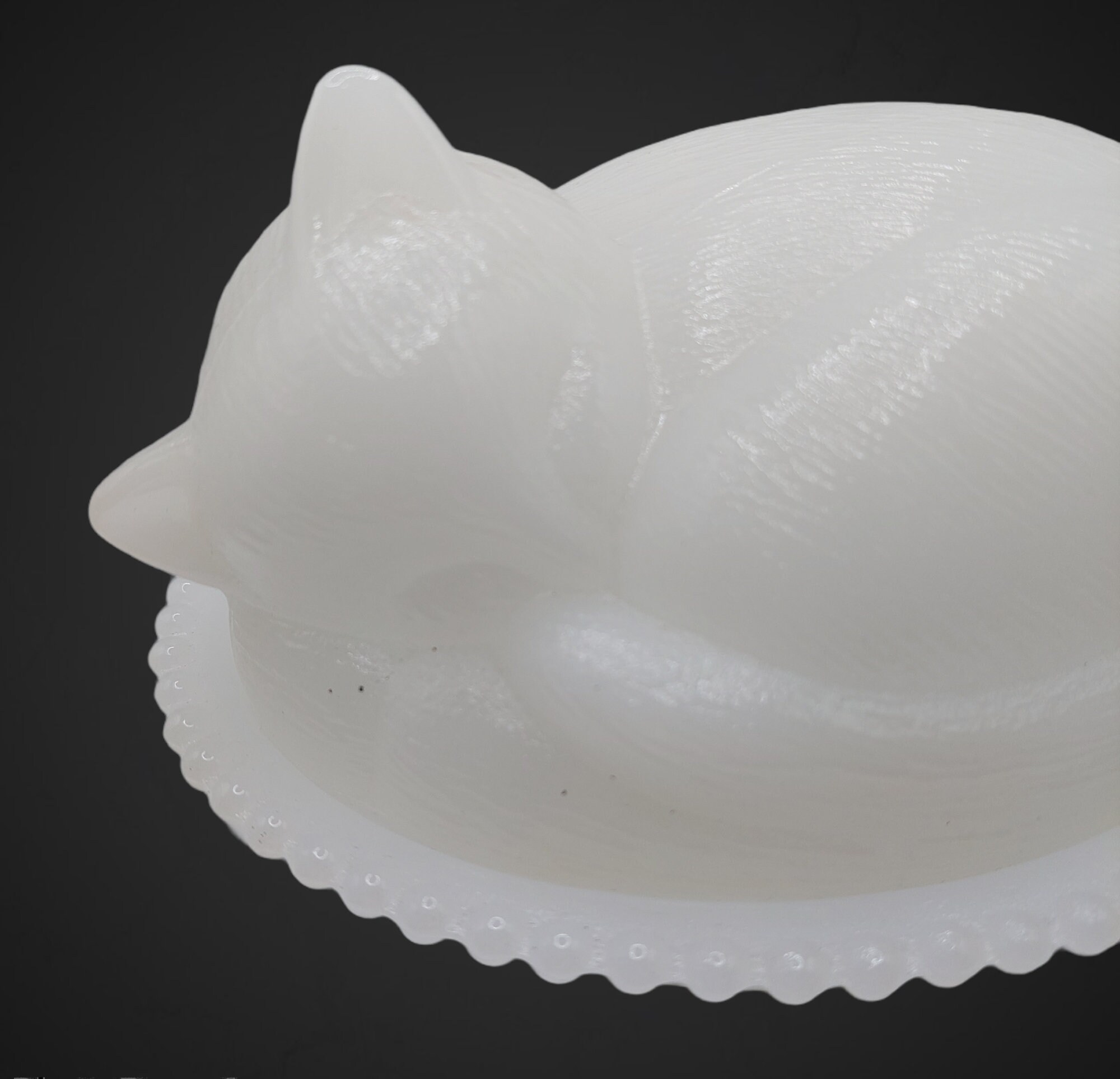 White Milk Glass Sleeping Cat Kitten Basket Candy Dish With - Etsy