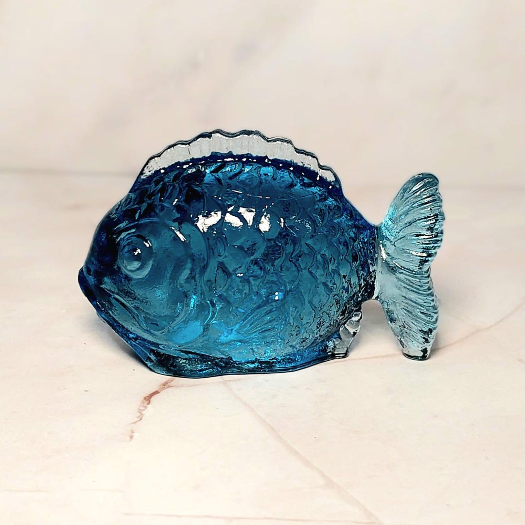 Blue Vaseline / Uranium Style Glowing Glass Fish, Depression Style ...