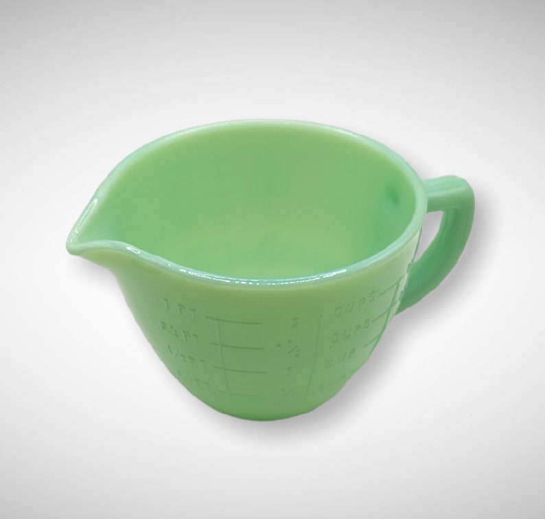 Jadeite Glass 2 Cup Measuring Cup & Mixing Bowl W/ Markers - Etsy