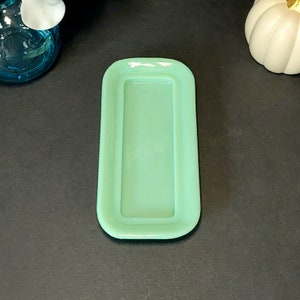 Jadeite Depression Style Glass Covered Butter Dish With Lid Vintage ...