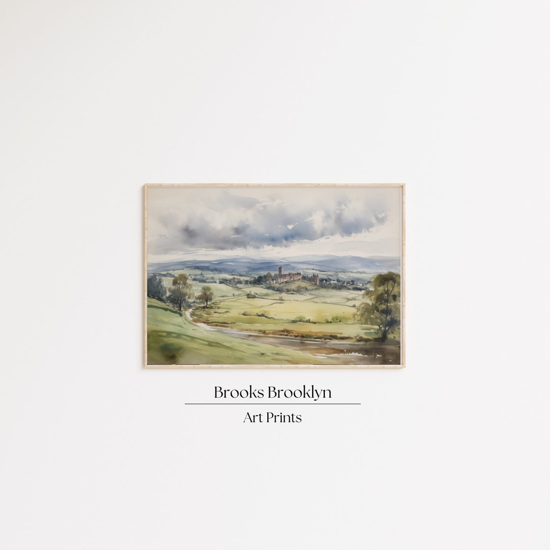 Vintage England Watercolor Painting - Original Art Print, English ...