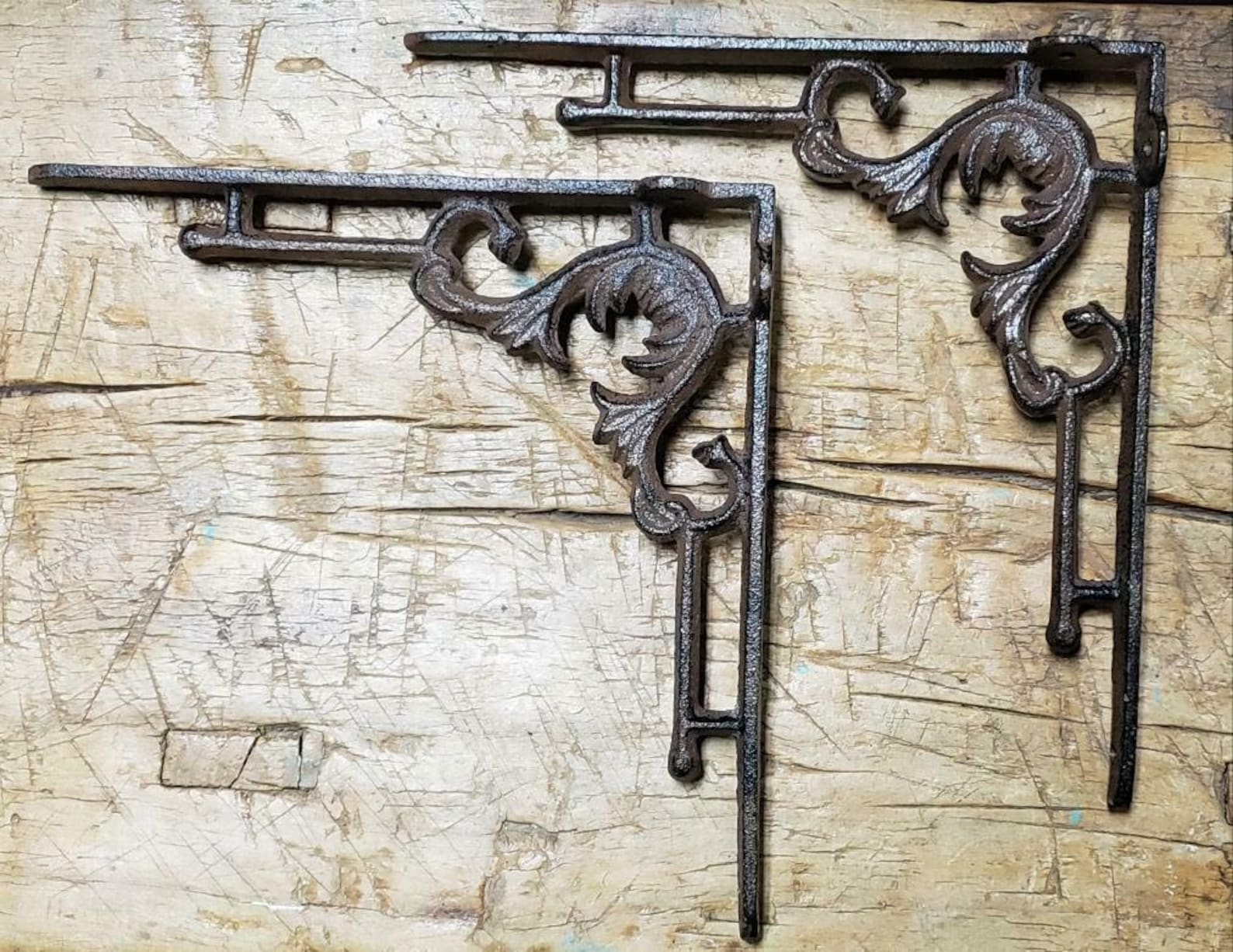4 Cast Iron Antique Style ANGLE Brackets Garden Braces Shelf | Etsy