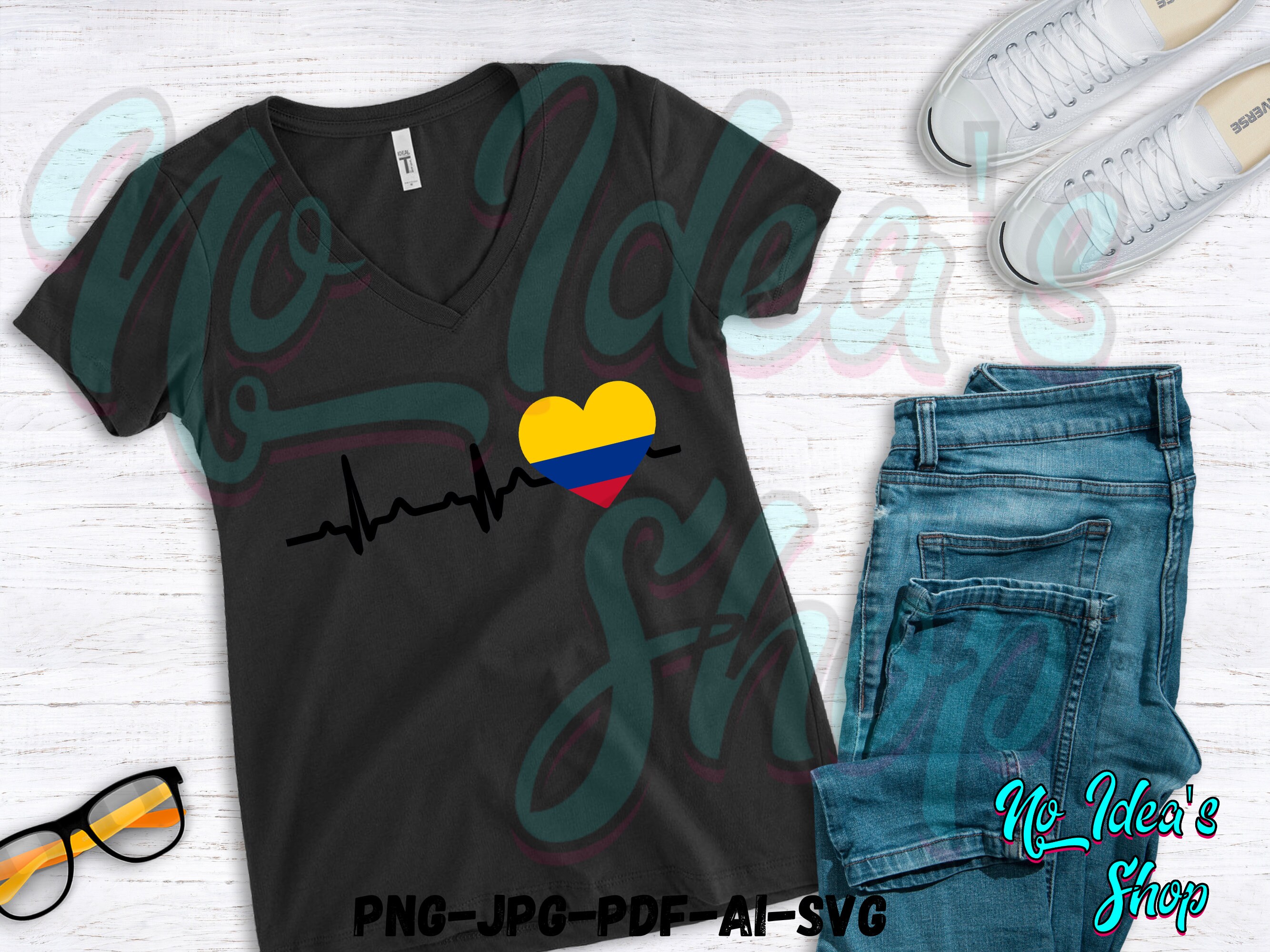 Corazon Por Colombia Colombian Heart Colombian Heart SVG File Hispanic ...