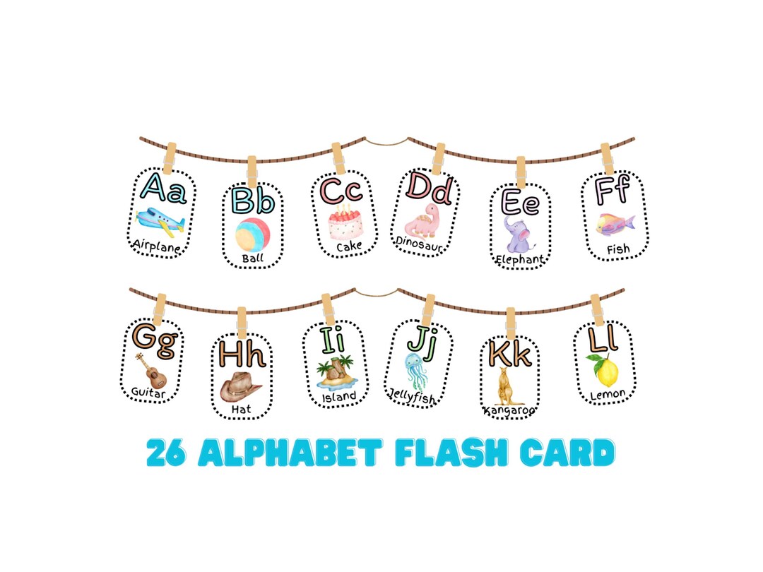 Printable Alphabet Flash Cards, Preschool Flashcards, Learning Resource ...