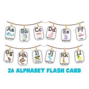 Printable Alphabet Flash Cards, Preschool Flashcards, Learning Resource ...