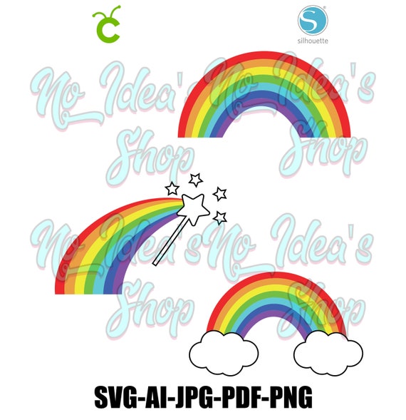 Rainbow Star Cloud SVG Digital Files | Etsy