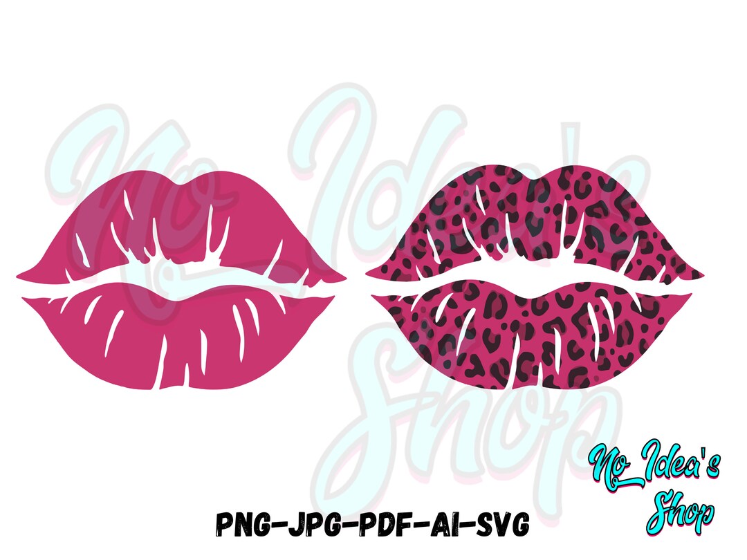Leopard and Pink Lips Svg and Sublimation Pink and Leopard - Etsy