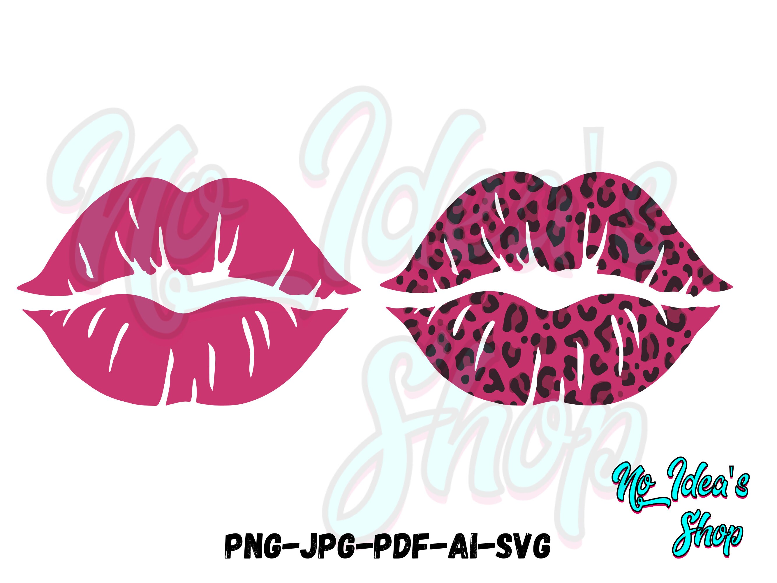 Leopard and Pink Lips Svg and Sublimation Pink and Leopard - Etsy
