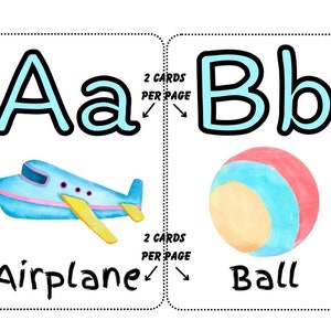Printable Alphabet Flash Cards, Preschool Flashcards, Learning Resource ...
