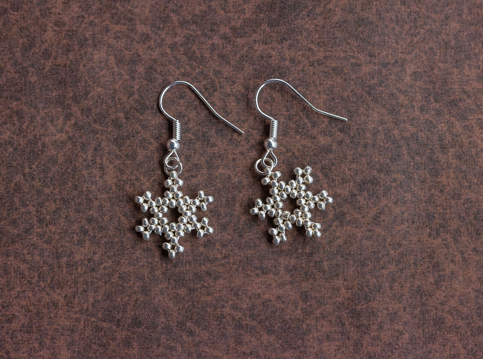 Beaded Snowflakes Earrings, Winter Earrings, Christmas Holiday Earrings ...