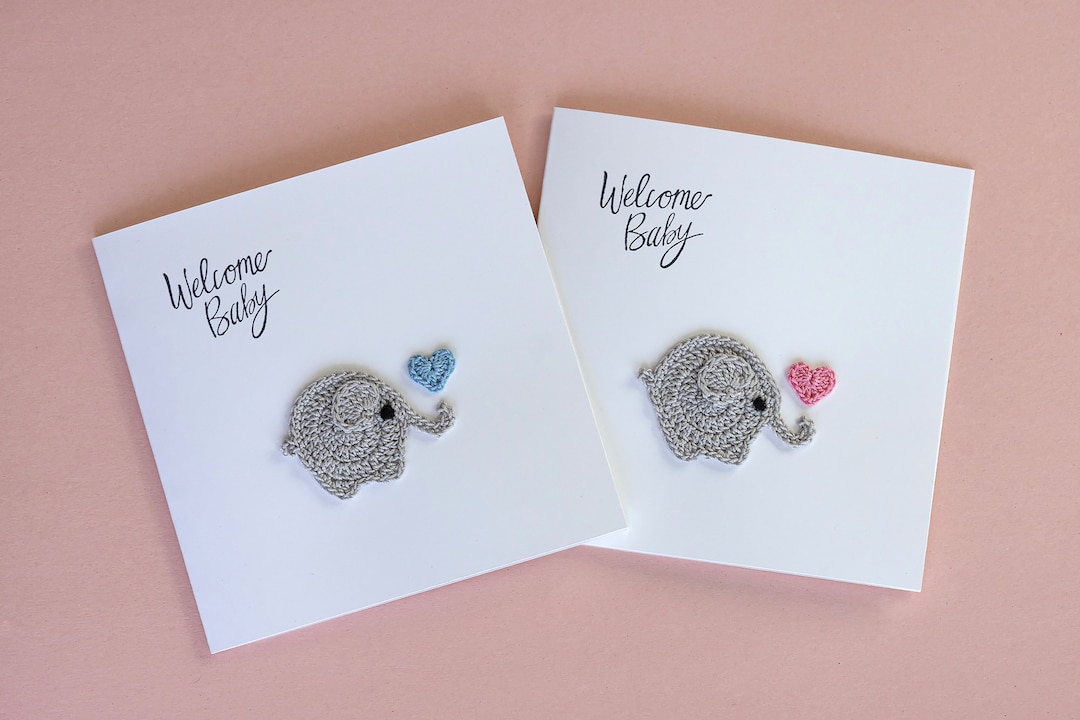 Welcome Elephant Baby Card, Personalised Baby Elephant Card, New Baby ...