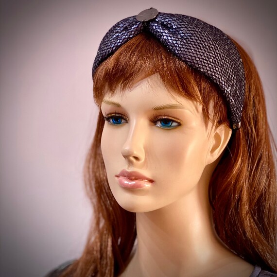 Sustainable Luxury Gray Sequin Headband With Homologated - Etsy UK