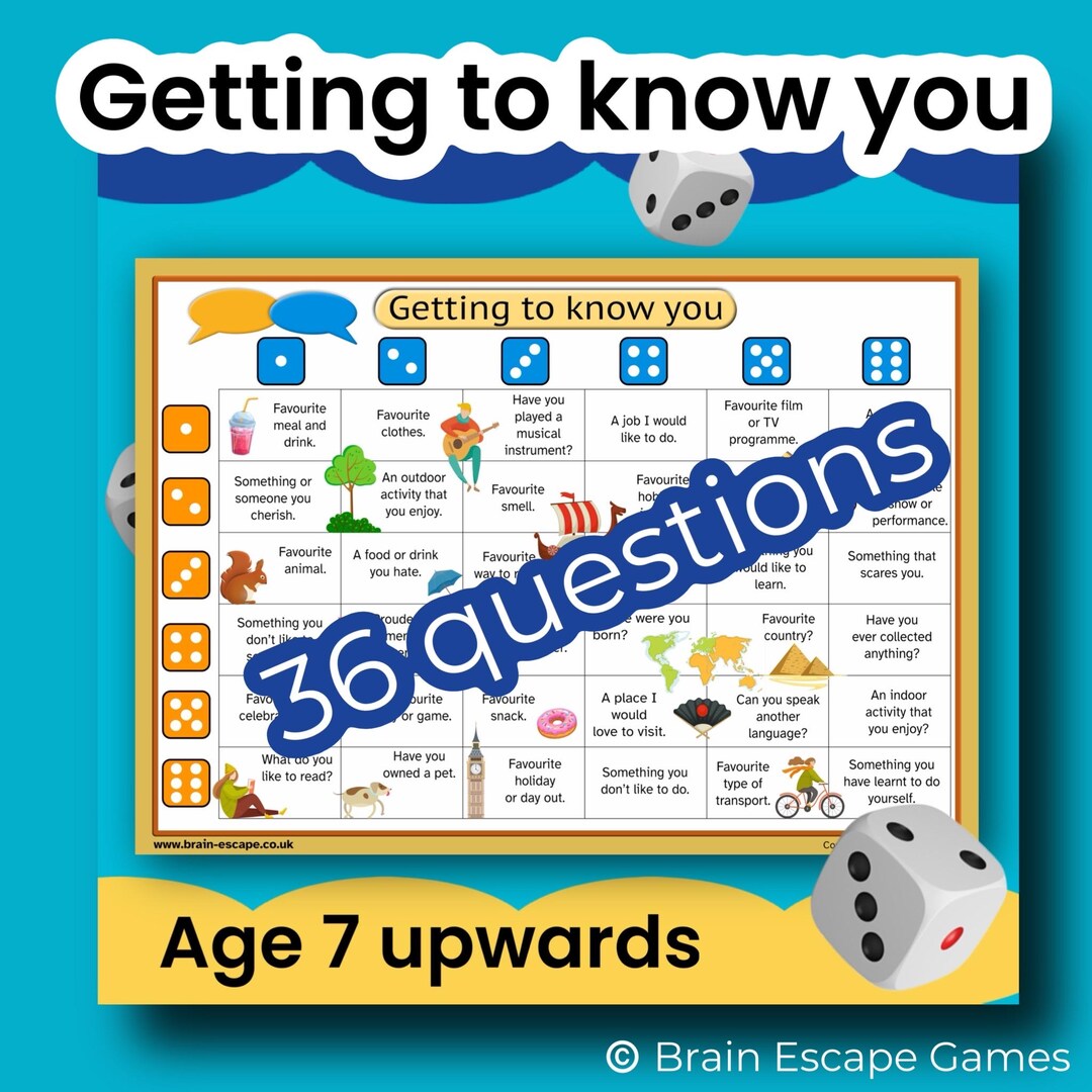 Getting to Know You Dice Game. A Fun, Thematic, Dice Game. Great for ...
