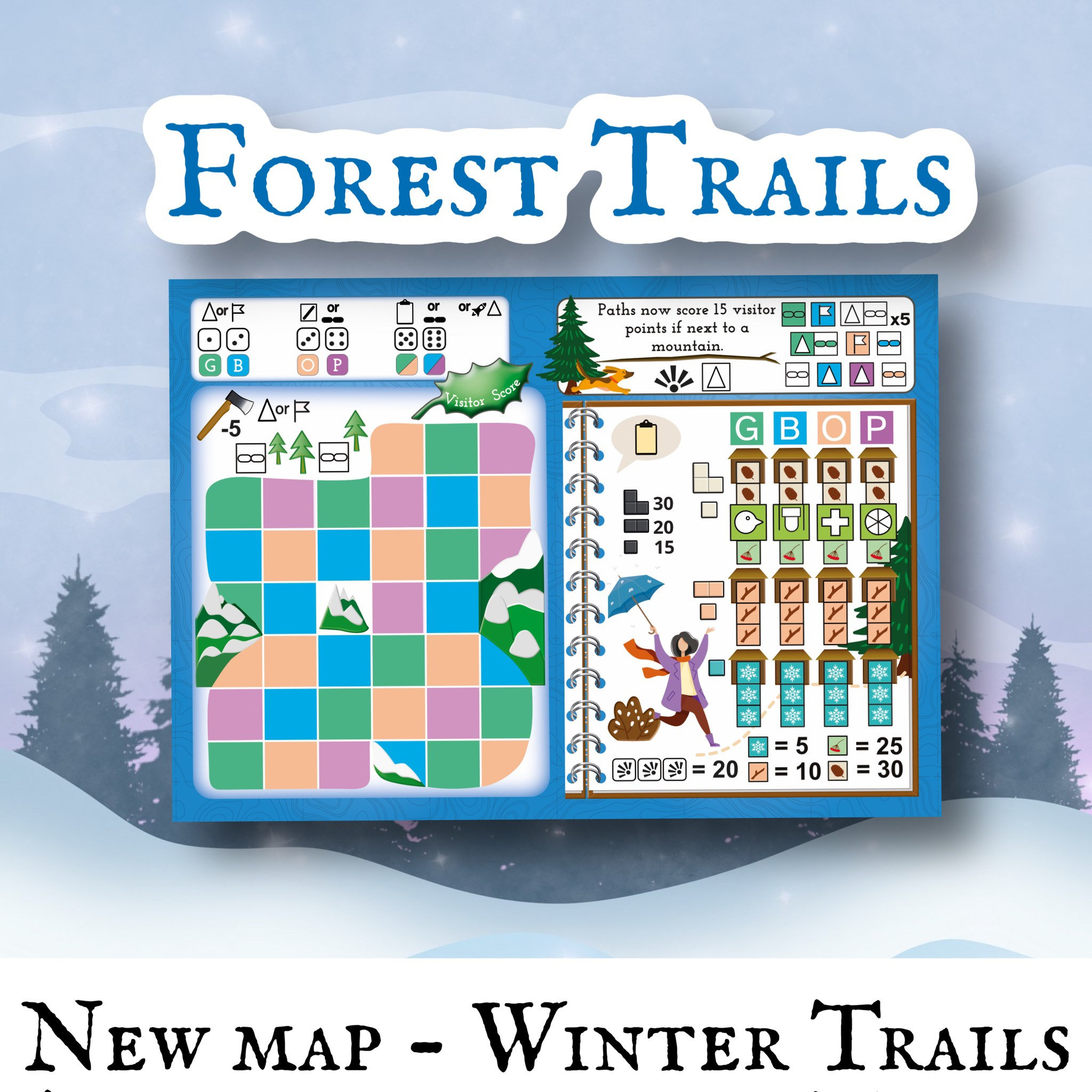 A New Winter Map for Our Roll and Write Game Forest Trails. Puzzle and ...