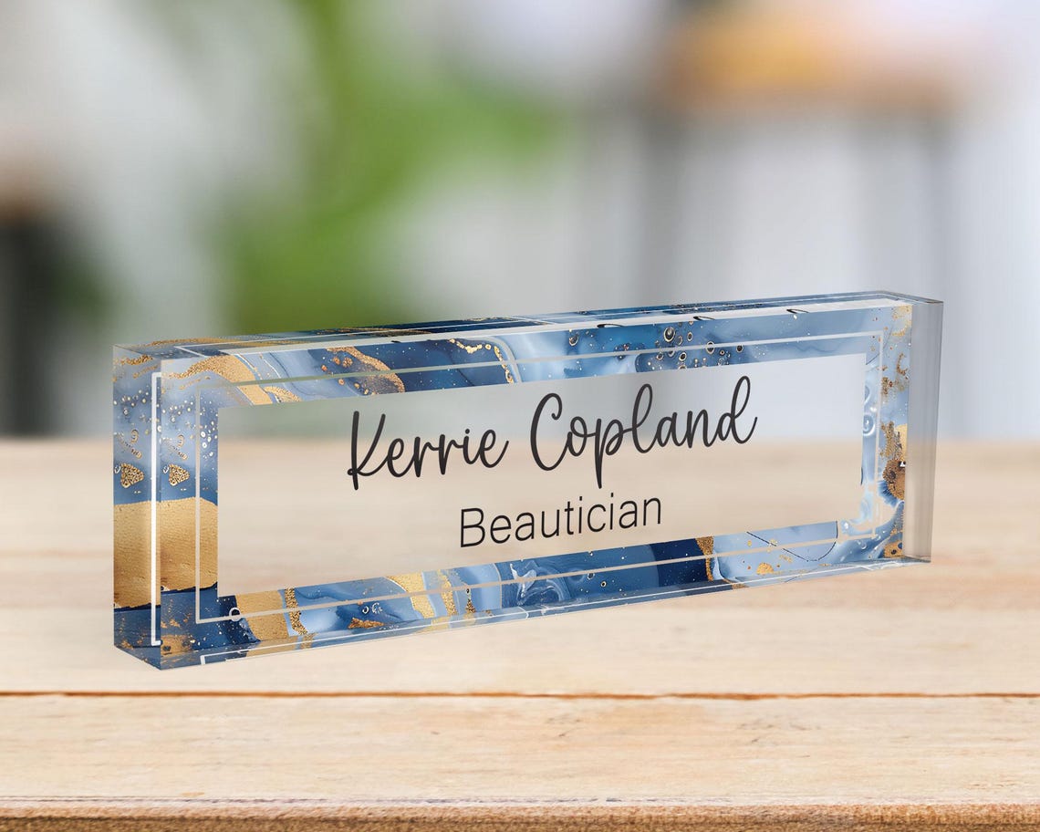 CUSTOM Name Desk Plate, Personalised Name Sign Plaque for Office Decor ...