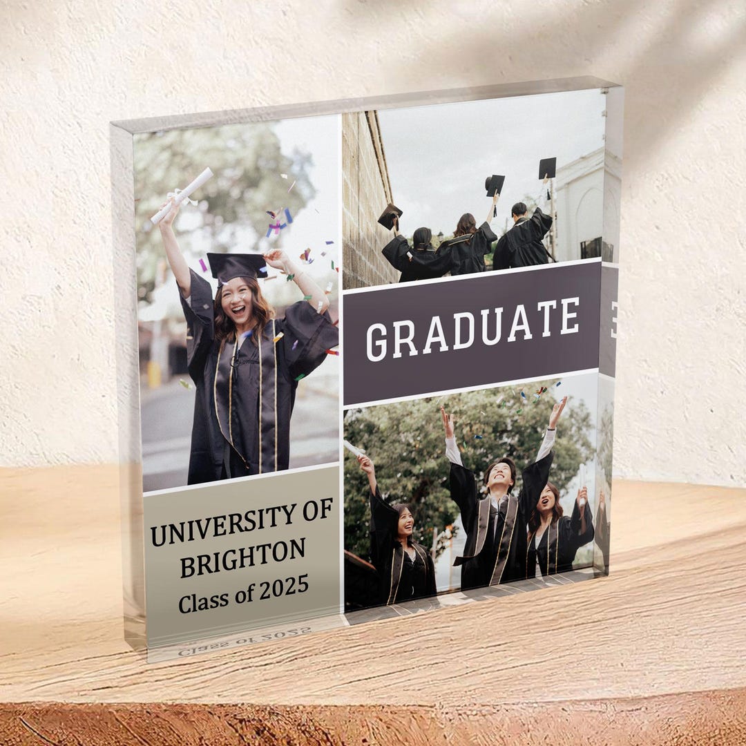 Personalised Graduation Gift Thick Customized Acrylic Freestanding ...