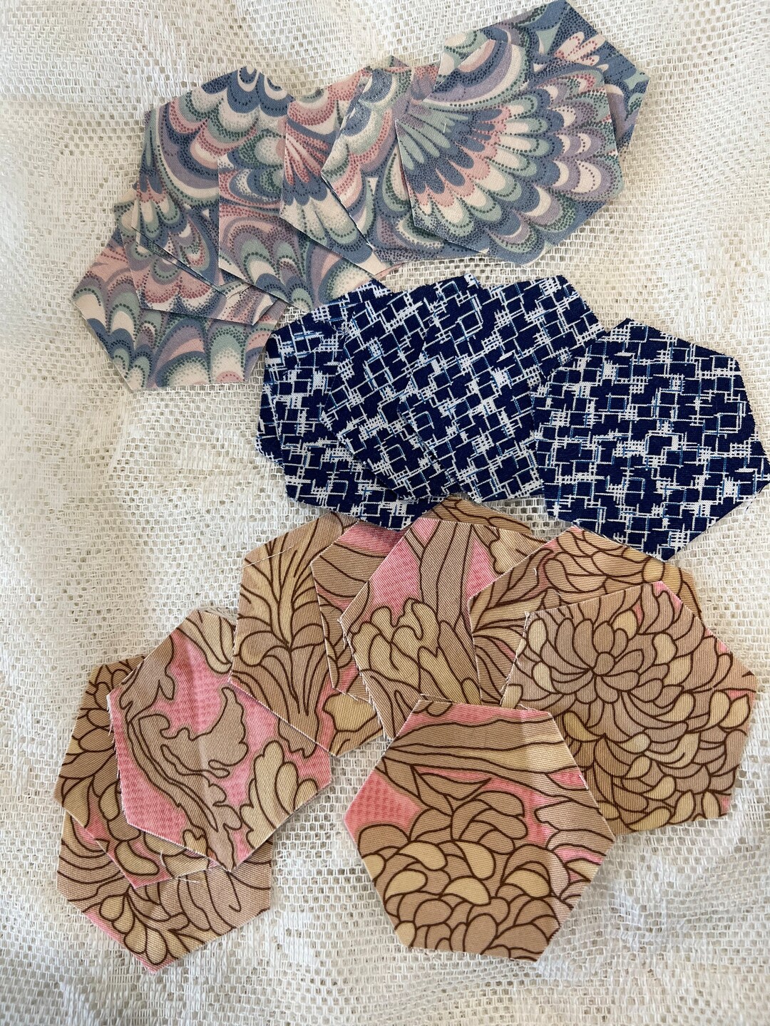 Hexagon Cotton Fabric Quilt Pieces Includes Gift With Purchase - Etsy