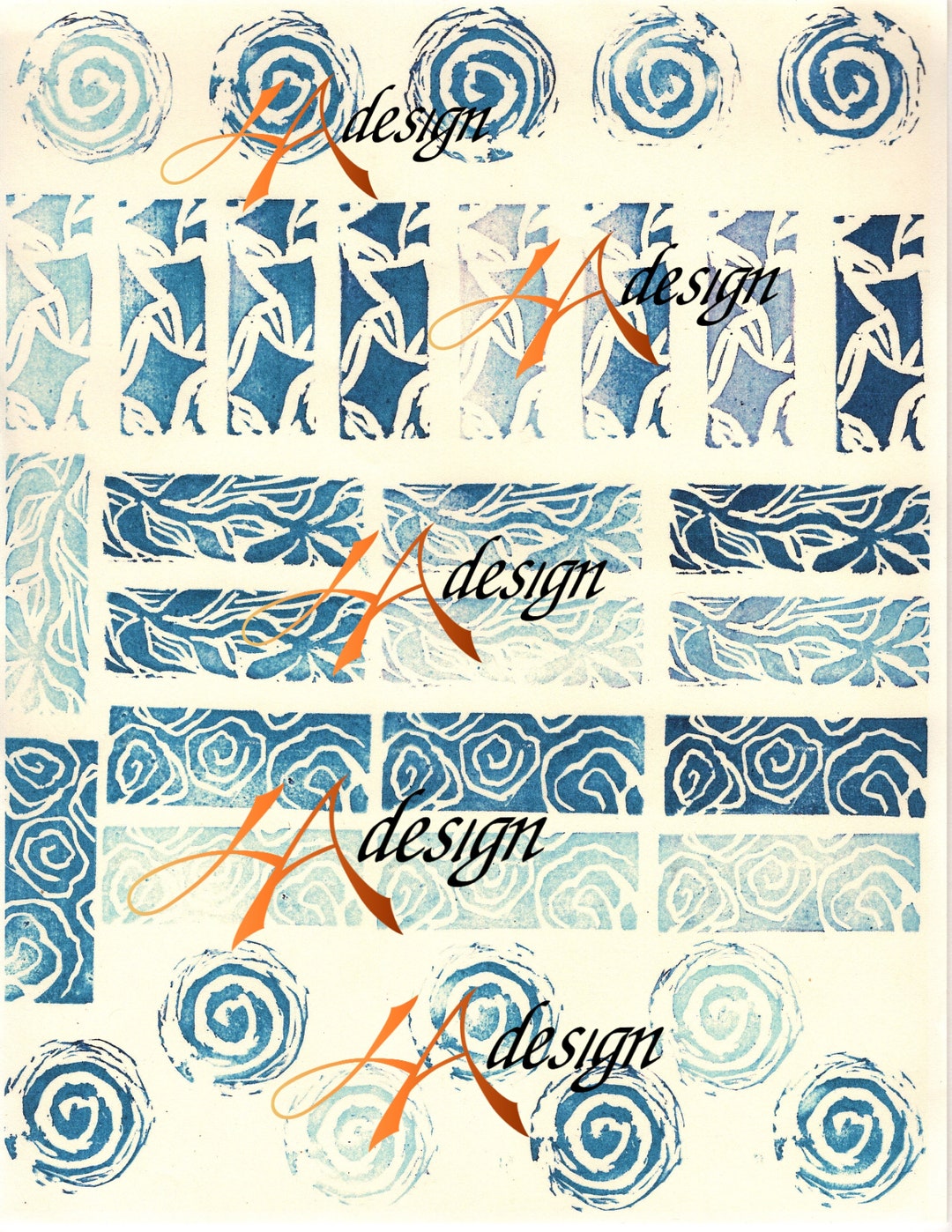 Collage Fodder Using Original Carved Stamp Designs - Etsy