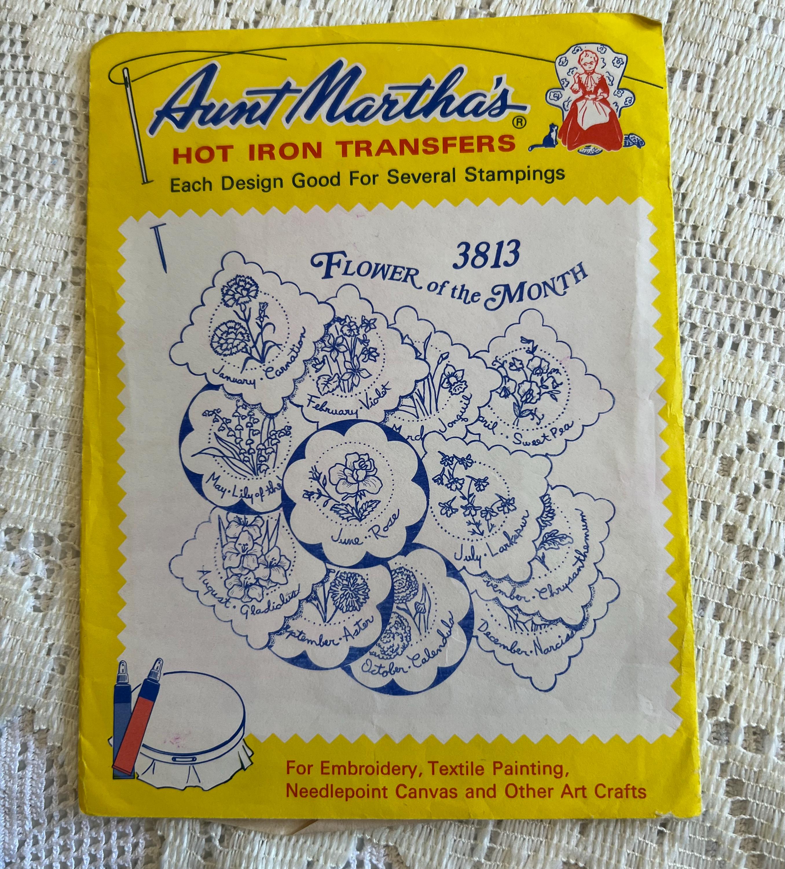 Aunt Martha's Hot Iron Transfers 15 NEW Patterns! Only 1 of Each ...