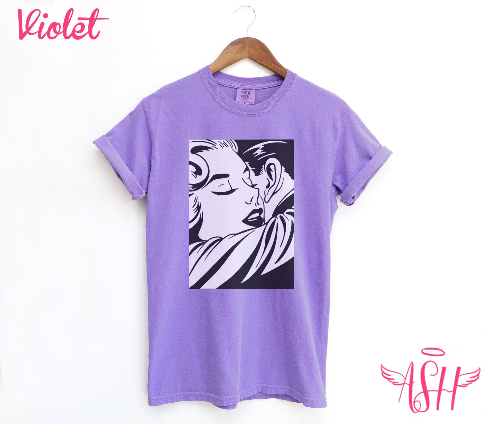 1950s Classic Comic Style Print T-shirt, Black and White Tee ...