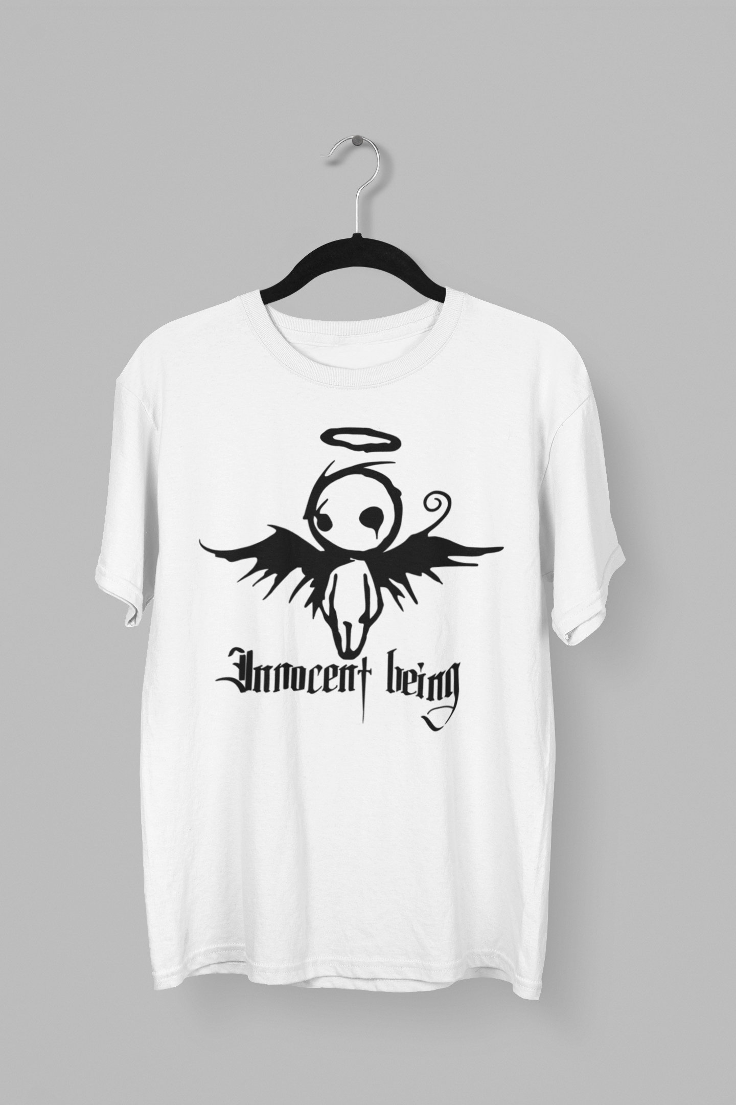 Innocent Being Goth T-shirt, Black & White, Gothic Angel Crewneck, Soft ...