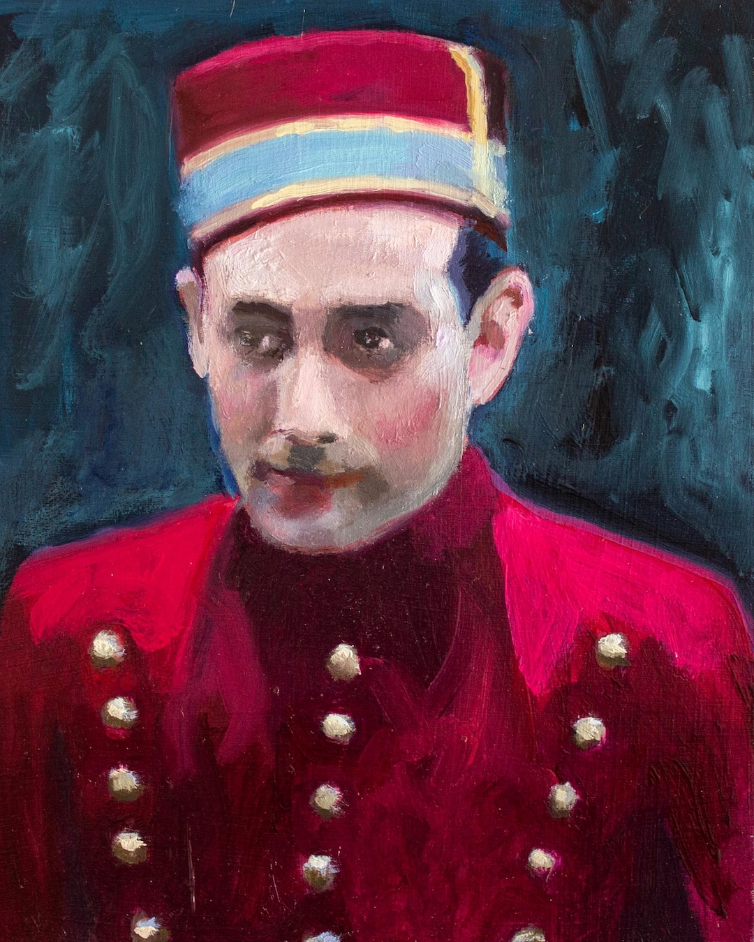 Pee Wee Herman Bellhop One of a Kind Oil Painting on Wood 8 X 10. No ...
