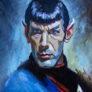 Spock Star Trek Original One of a Kind Oil Painting. 8 X 10 on Cradled ...