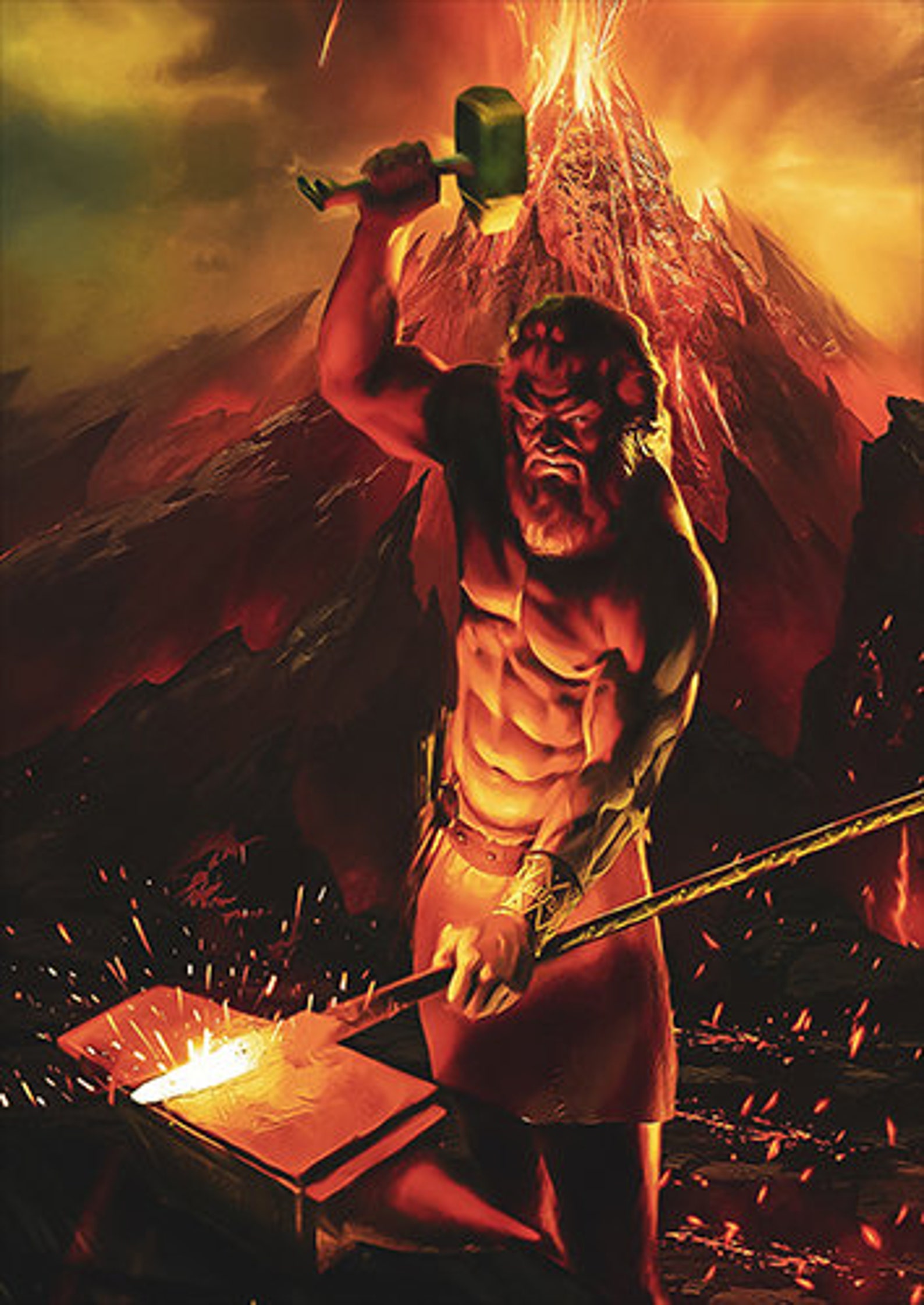 Hefesto the Greek God Mythology Fantasy Art Metal Poster - Etsy