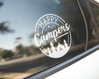 Happy Camper Heart Beat Decal, Outdoor Adventure, Wanderlust, Road Trip ...