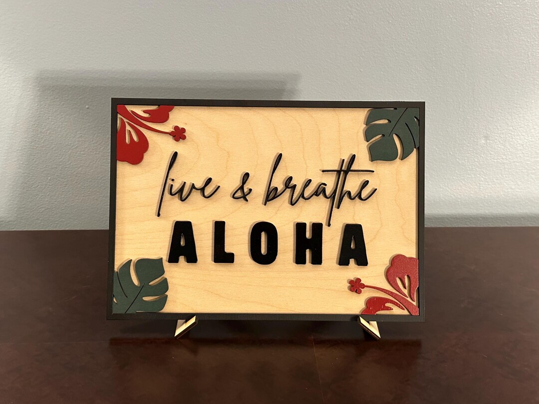 Aloha Wood Sign: Baltic Birch Hawaiian Home Decor - Etsy
