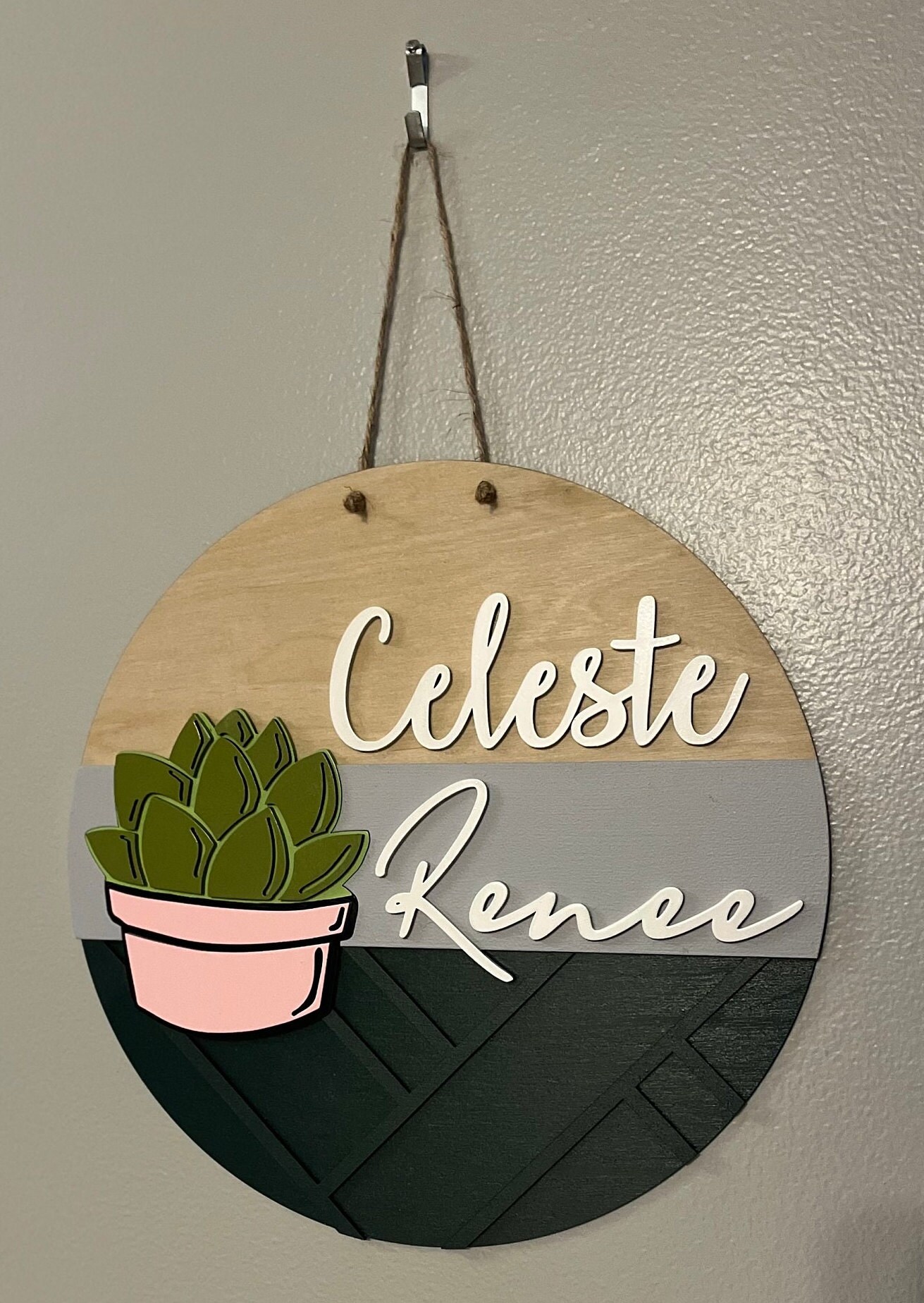 Succulent Sign Door Sign Baby Sign Wall Hanging Kids - Etsy