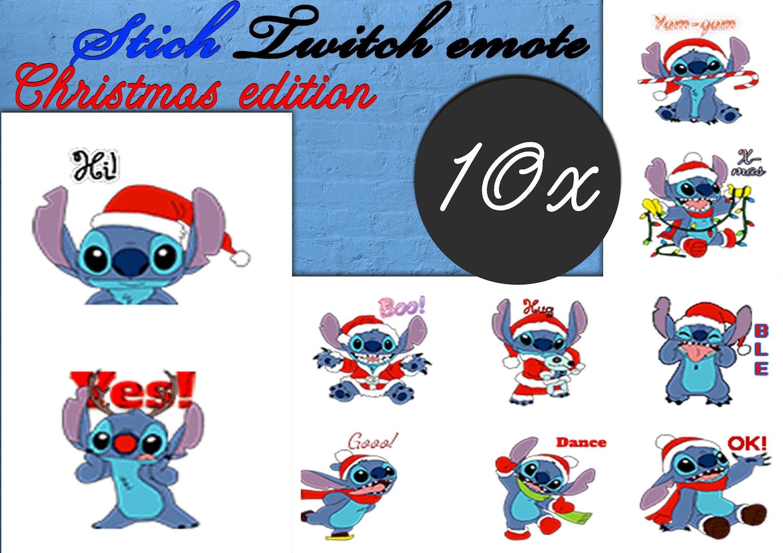 STITCH Animated Emote Pack, 10 Stitch Emote, Animated Emote Stitch ...