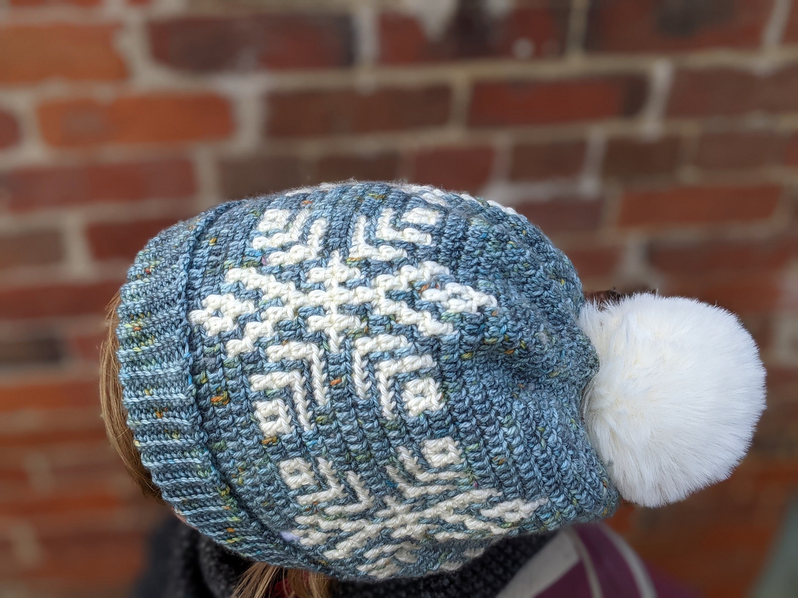 Snowflake Hat Overlay Mosaic Crochet PATTERN ONLY Ribbed - Etsy