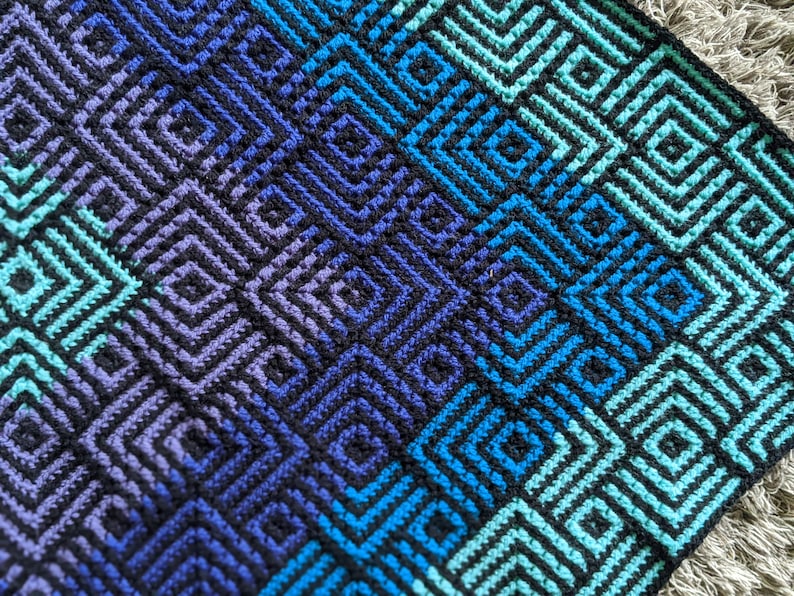 Overlay Mosaic Crochet Pattern: Squares Blanket or Cushion (PDF Pattern ...