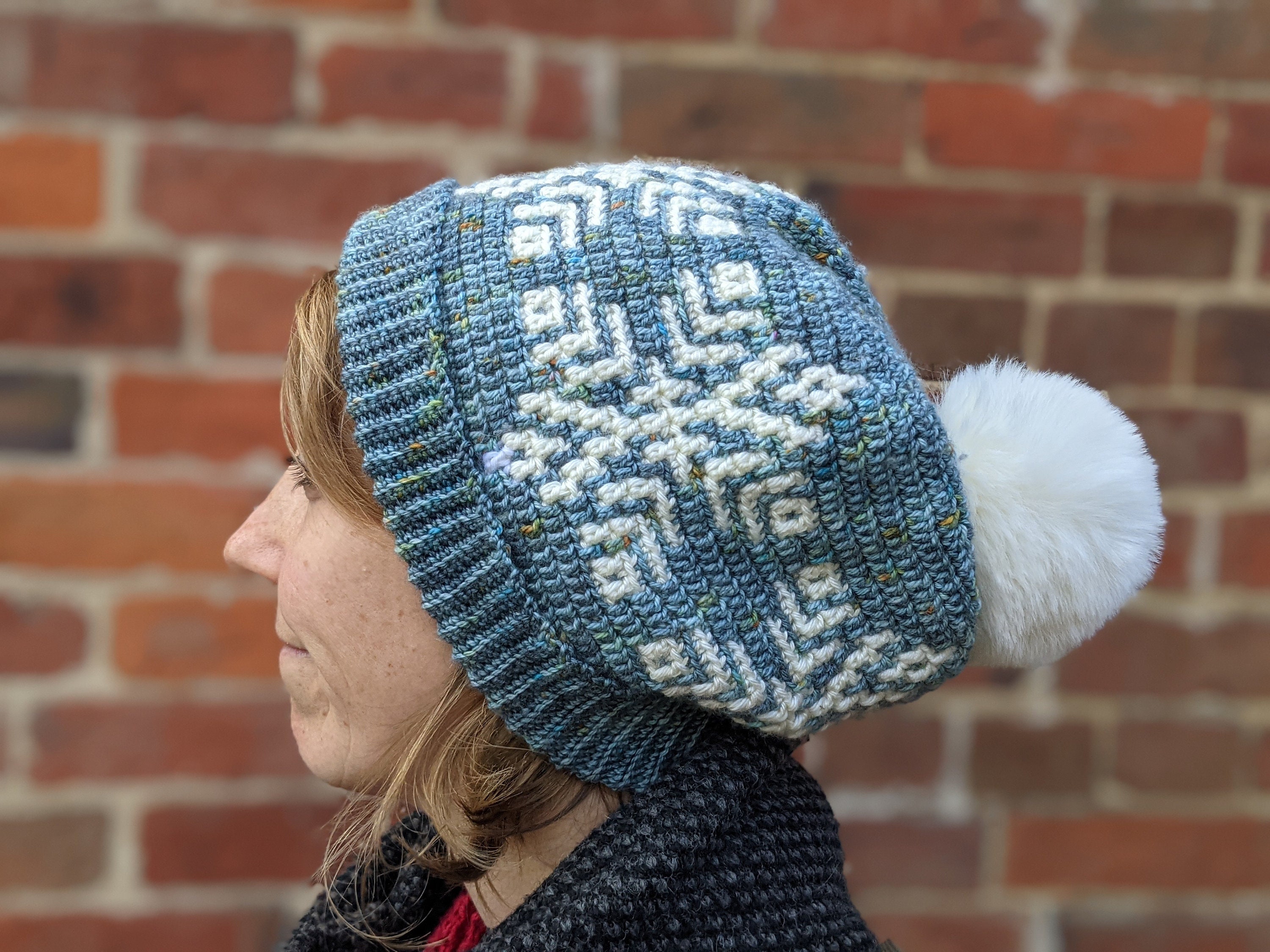Snowflake Hat Overlay Mosaic Crochet PATTERN ONLY Ribbed - Etsy