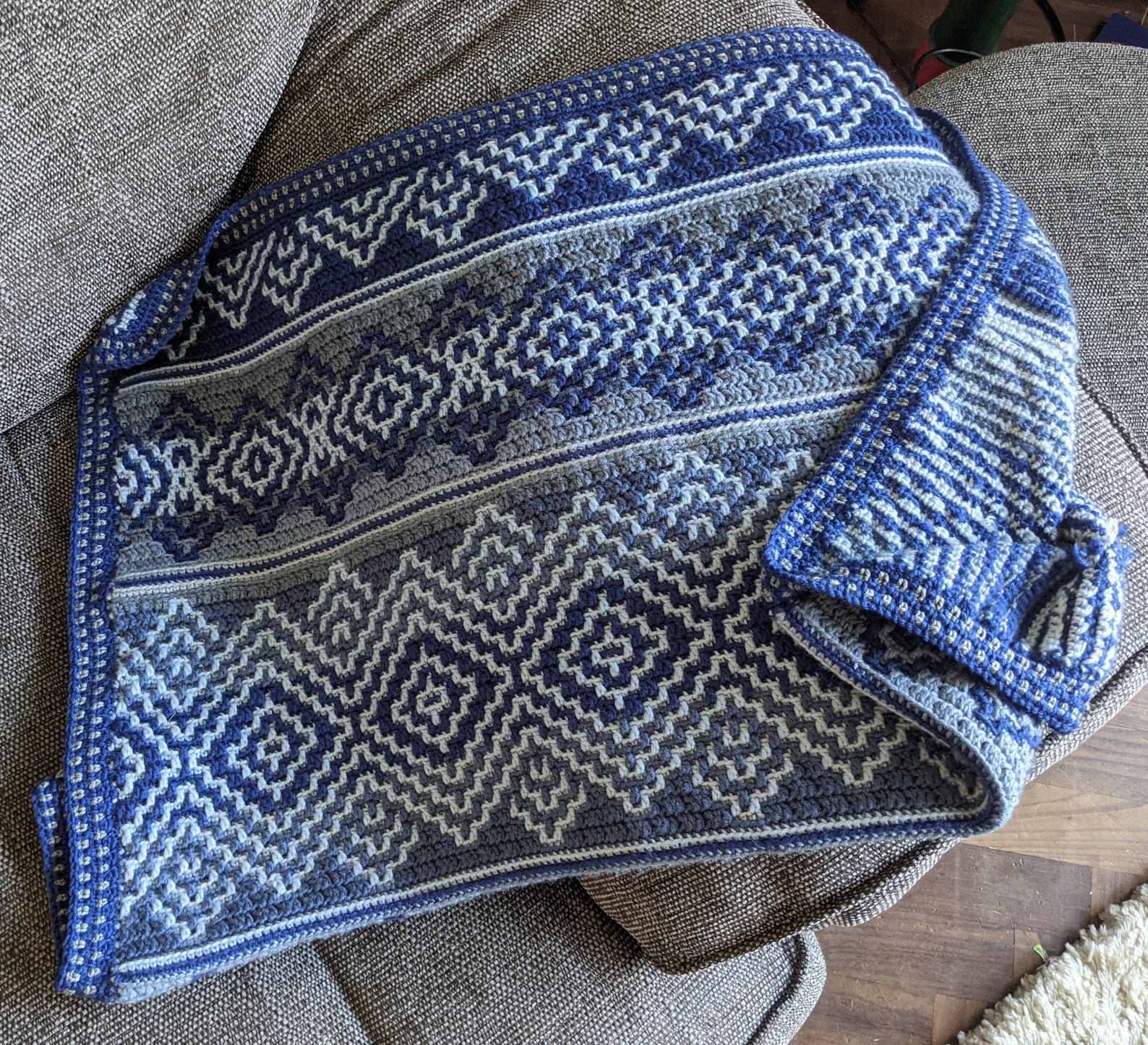 Diamond Echo Overlay Mosaic Crochet PATTERN ONLY for Cushion - Etsy