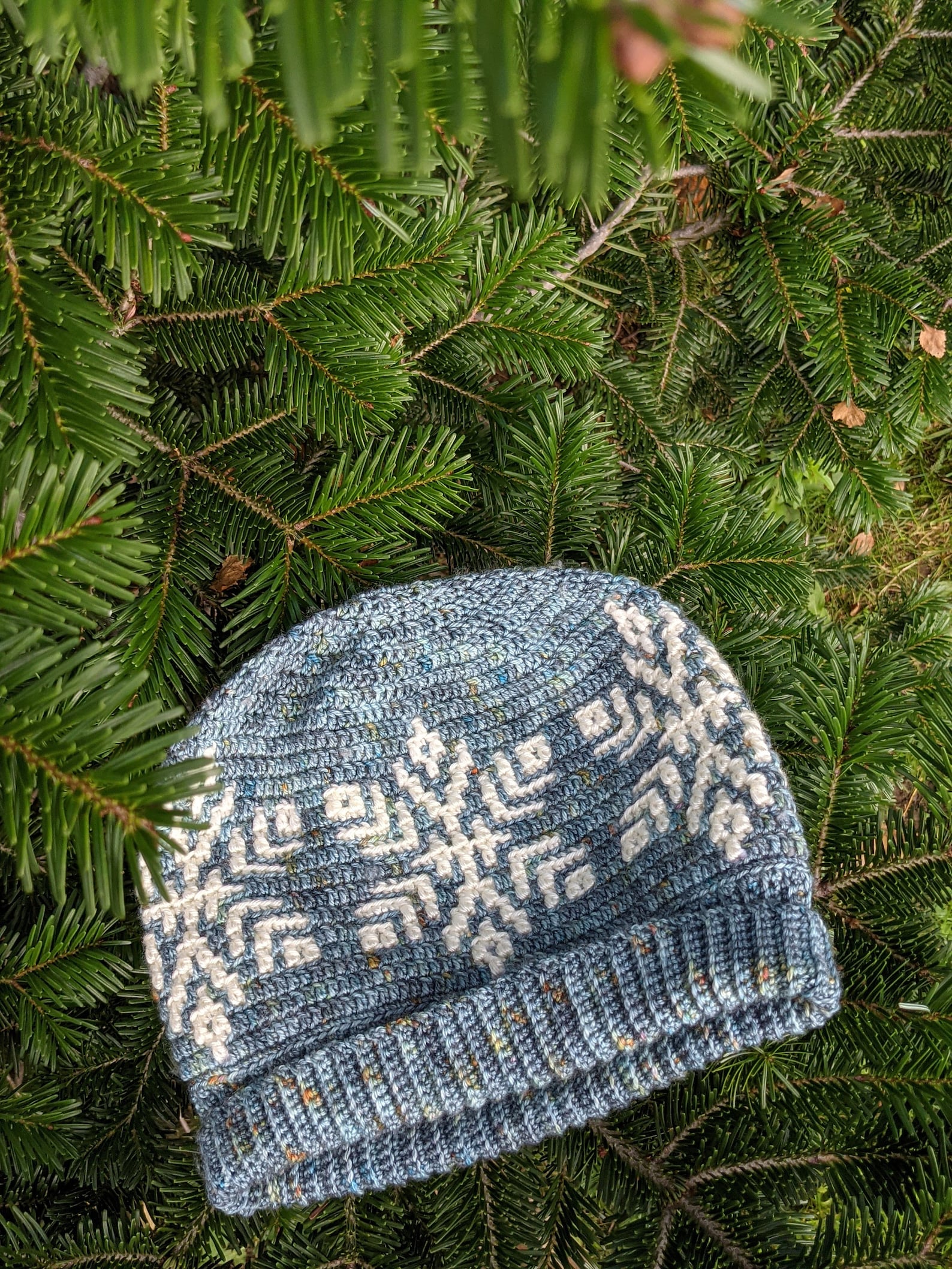 Snowflake Hat Overlay Mosaic Crochet PATTERN ONLY Ribbed - Etsy