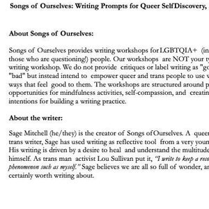 DIGITAL DOWNLOAD: Writing Prompts for Queer Self Discovery - Etsy