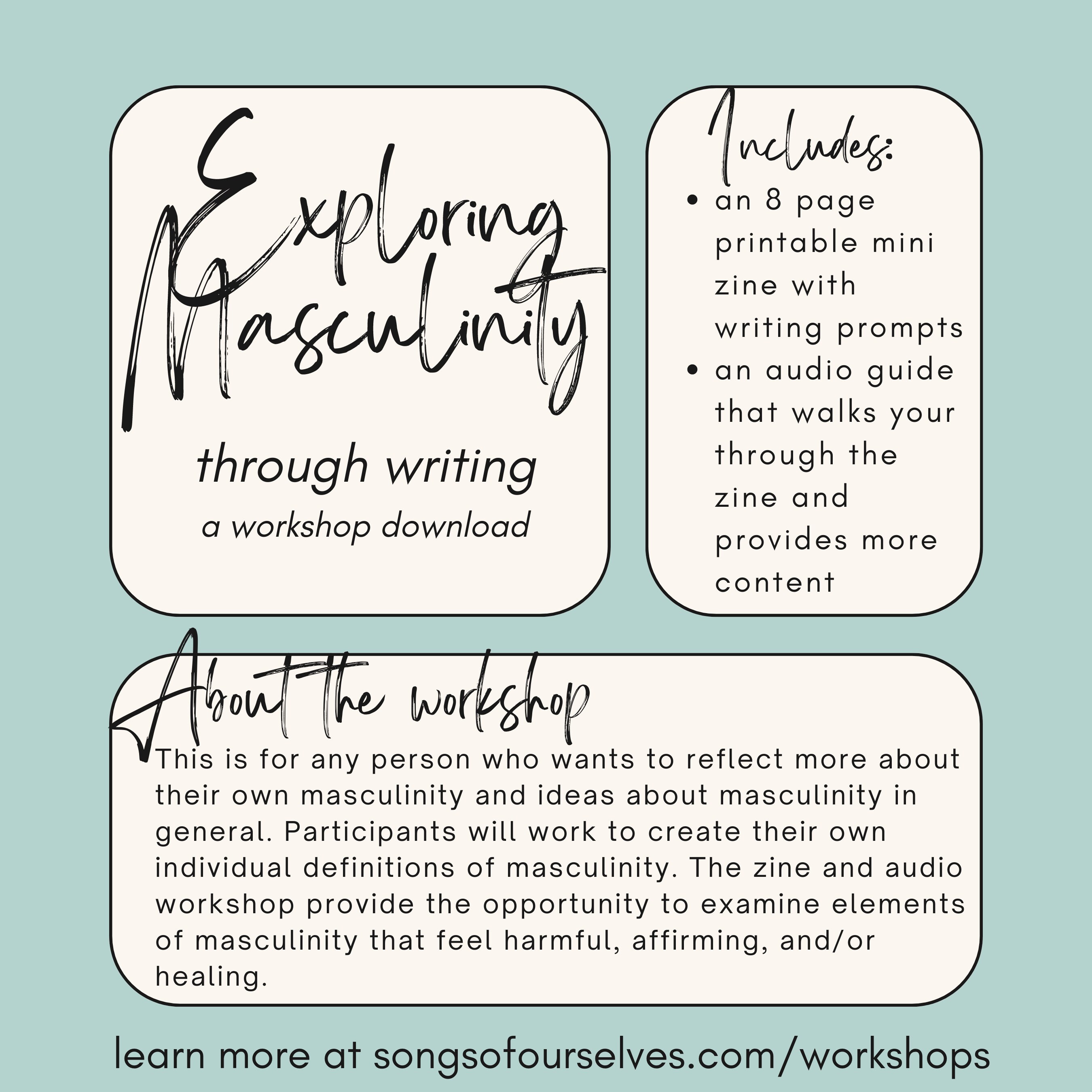 Exploring Masculinity: DIGITAL DOWNLOAD Zine & Audio Workshop - Etsy